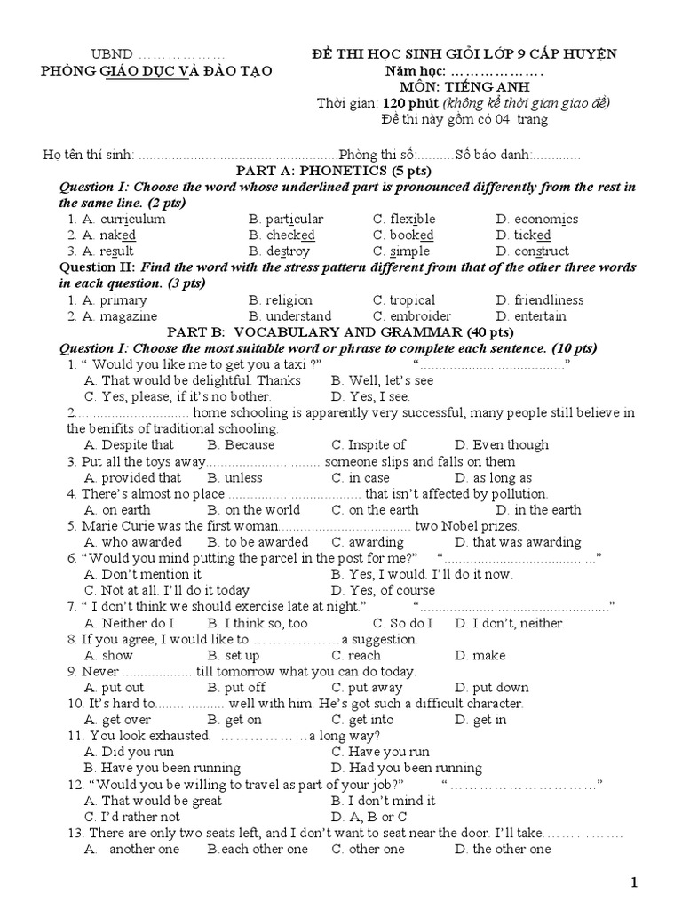 HSGG LỚP 9 TIẾNG ANH | PDF | Canning | Foods