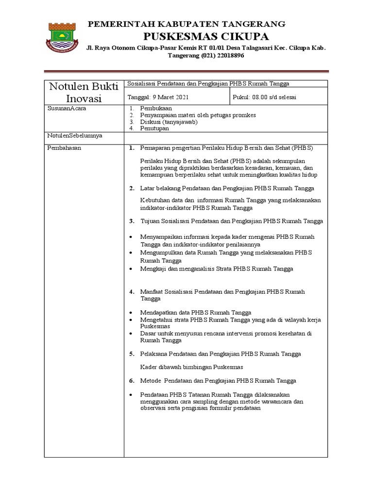NOTULENSI Phbs | PDF | Pengembangan Diri | Kesehatan Holistik