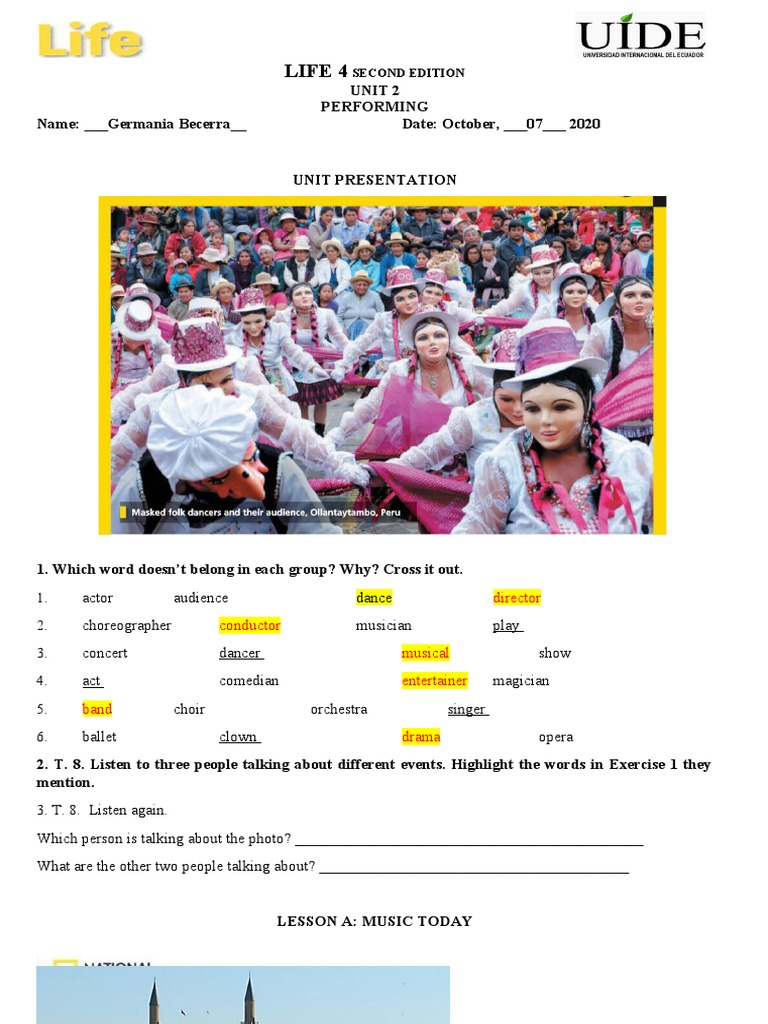 Becerra Germania Class Activity 003 - Unit 2 - Lesson A-B - Life 4 ...