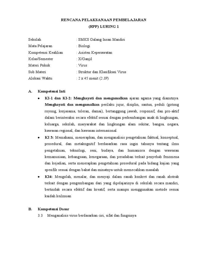 RPP 1 Luring Revisi | PDF