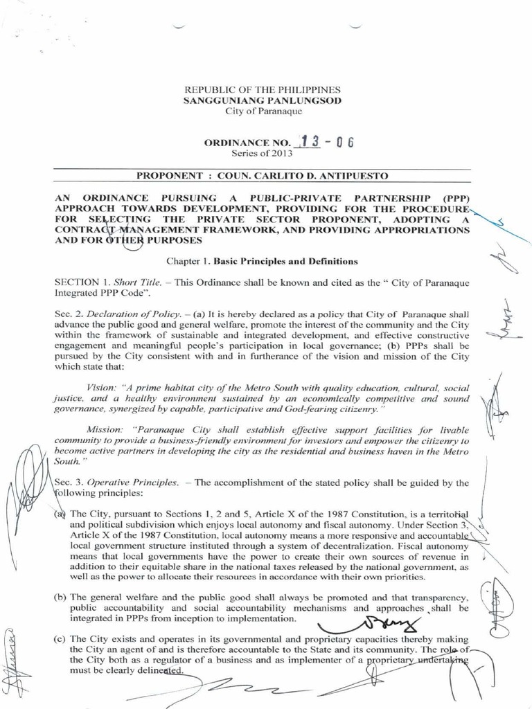 Paranaque PPP Code | PDF | Public–Private Partnership | Lease