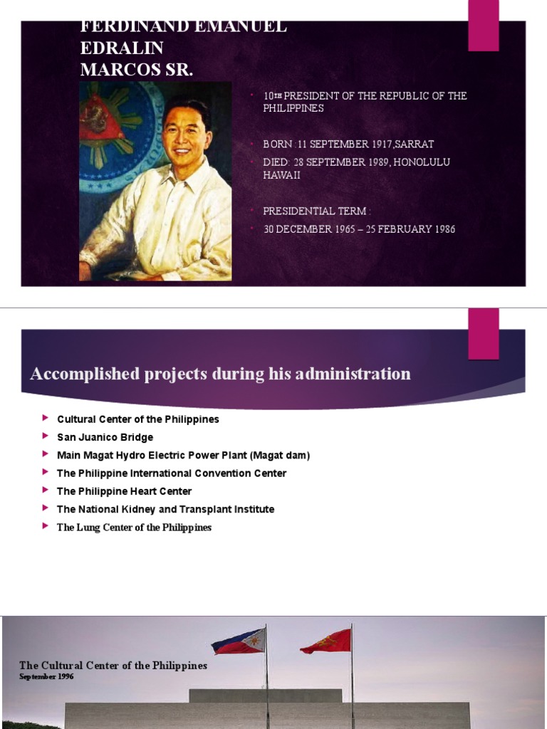 Ferdinand Emanuel Edralin Marcos SR.: 10 President of The Republic of ...