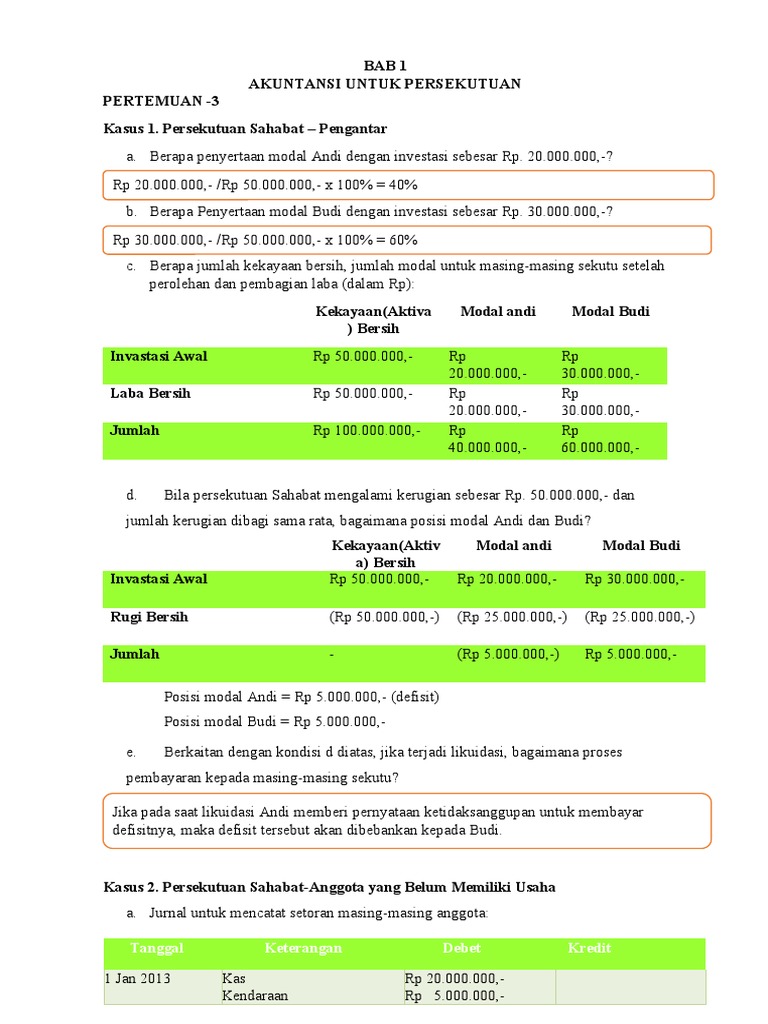 Akuntansi Persekutuan: Modal dan Likuidasi | PDF