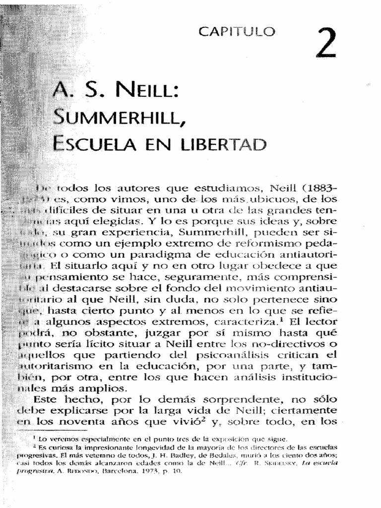 A. S. Neil Summerhill Escuela en Libertad | PDF | Sicología