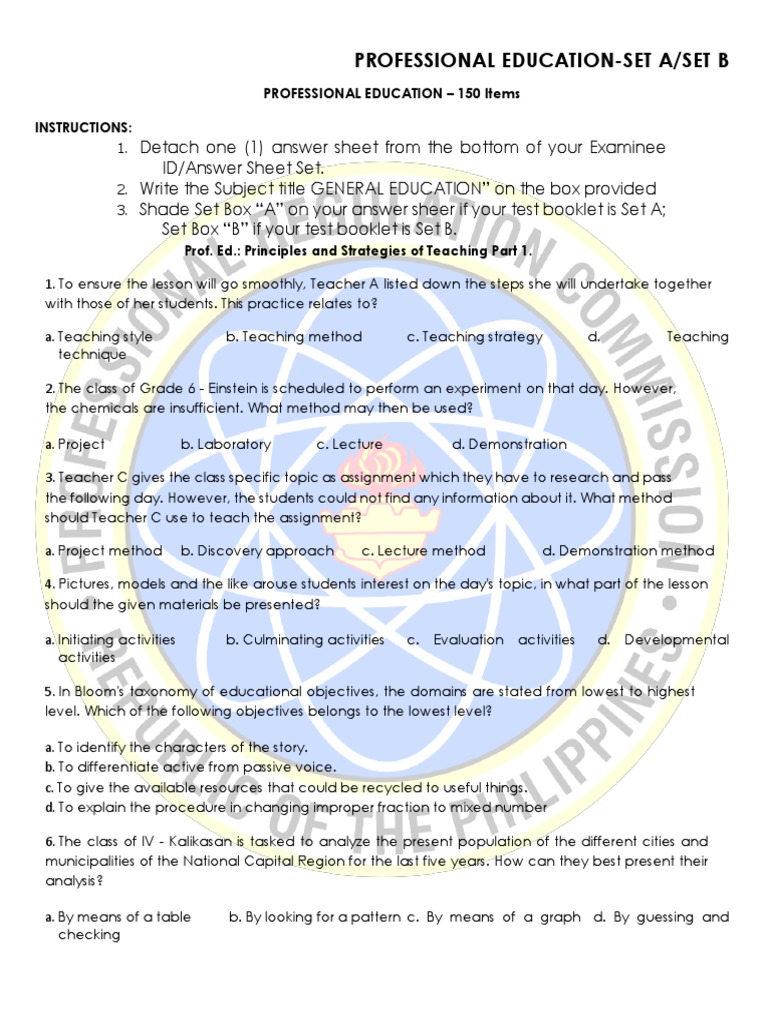 PRC Professional Education 2021 New | PDF | Learning | Teachers