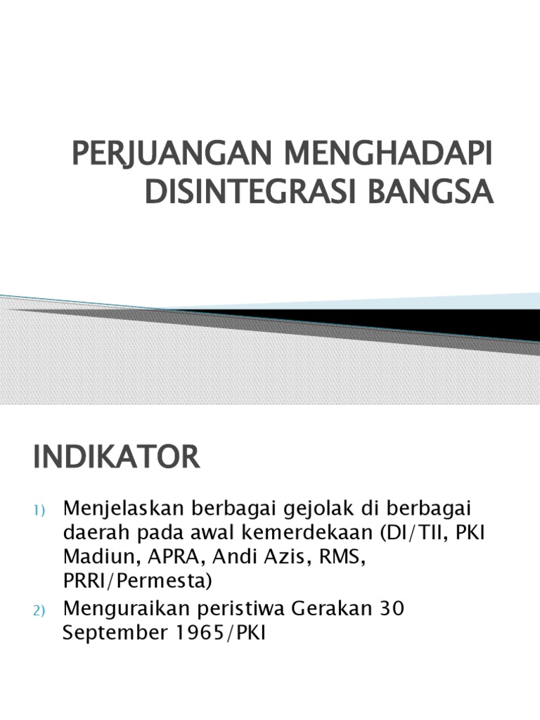 Perjuangan Terhadap Ancaman Disintegrasi Bangsa (1945 | PDF