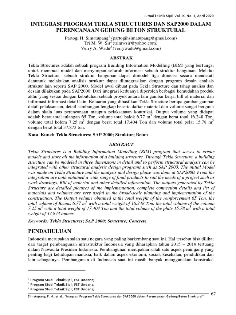 Integrasi Tekla & SAP2000 untuk Beton | PDF | Seni
