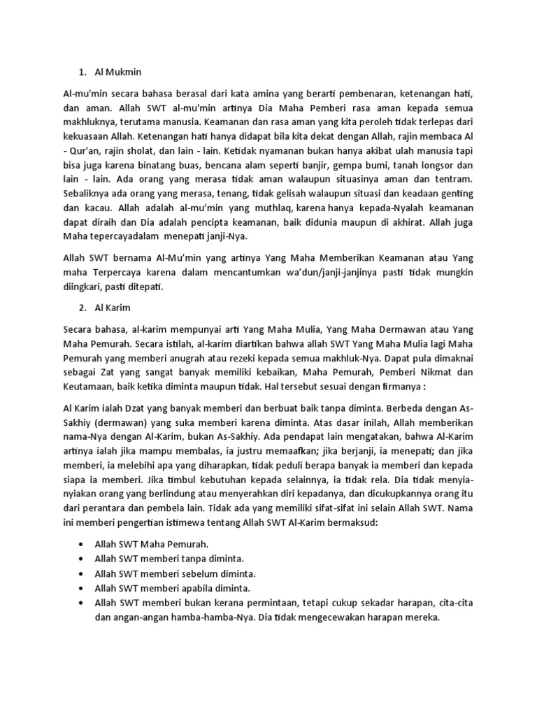 Allah SWT: Pemberi Rasa Aman dan Ketenangan | PDF | Hukum