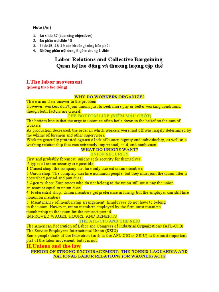 Labor Relations and Collective Bargaining | PDF | Employment | Strike ...