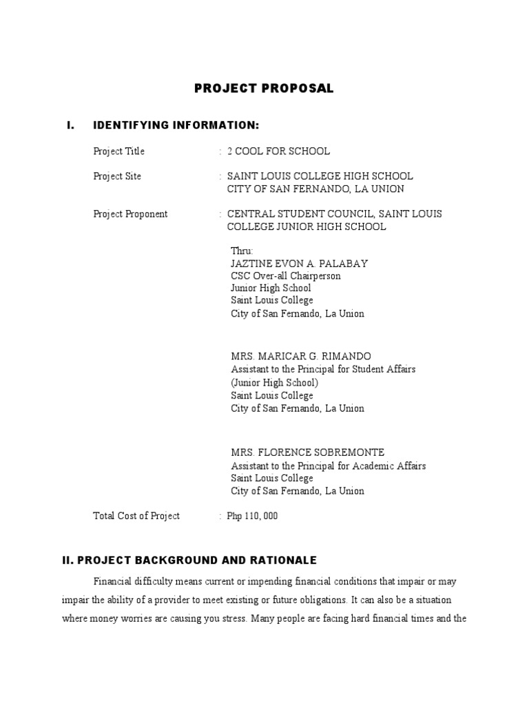 Project Proposal - Financial Problems | PDF | State School