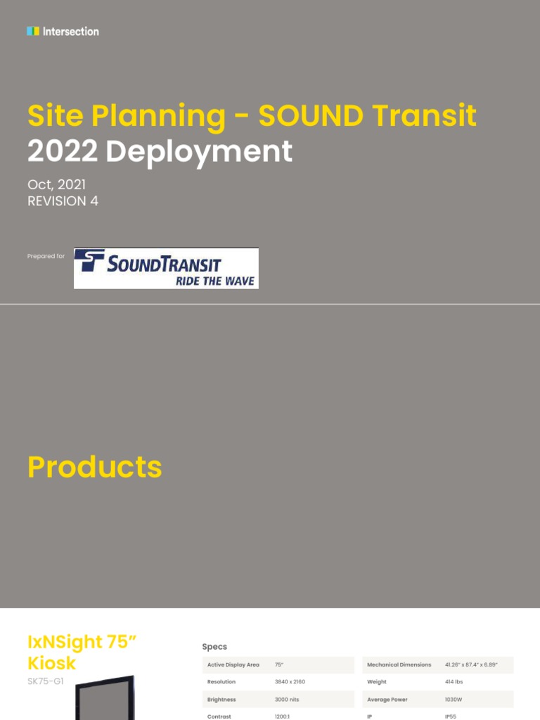 Sound Transit - Intersection Digital Screens Site Planning Version 4 | PDF