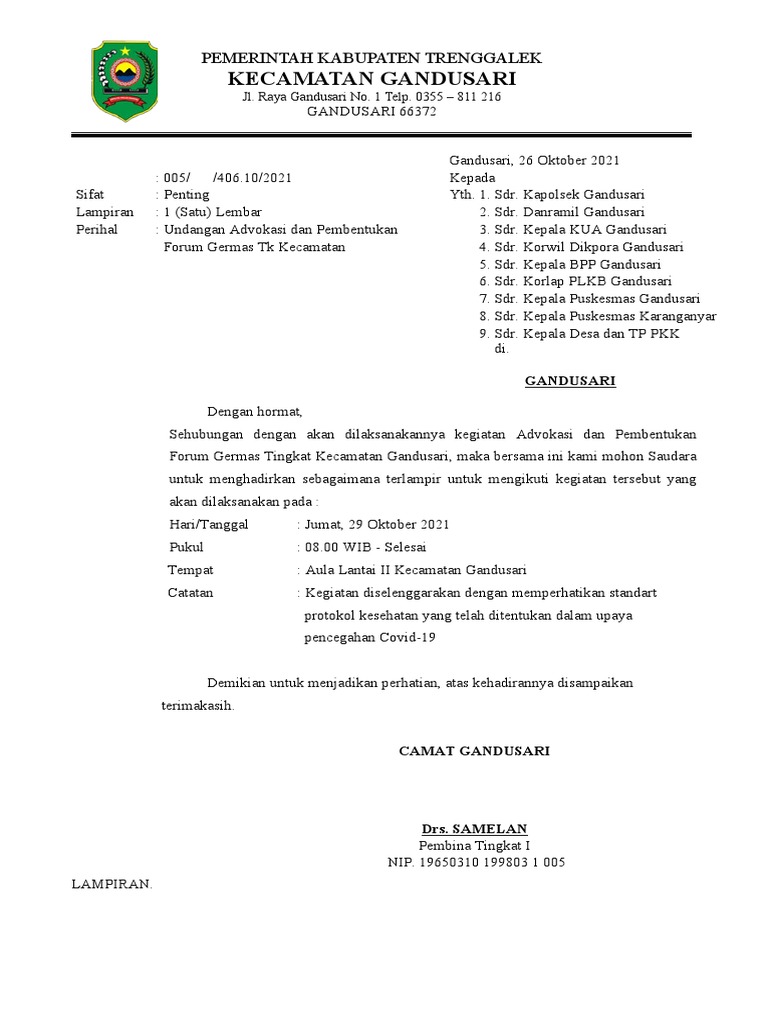 Undangan Advokasi Germas | PDF