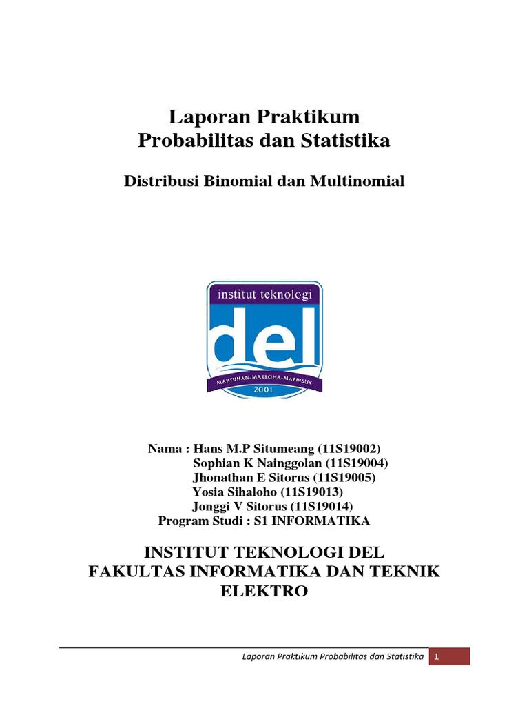 Laporan Distribusi Binomial Dan Multinomial - Kelompok 1 | PDF