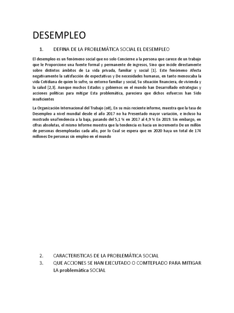 DESEMPLEO | PDF | Desempleo | Ciencias sociales