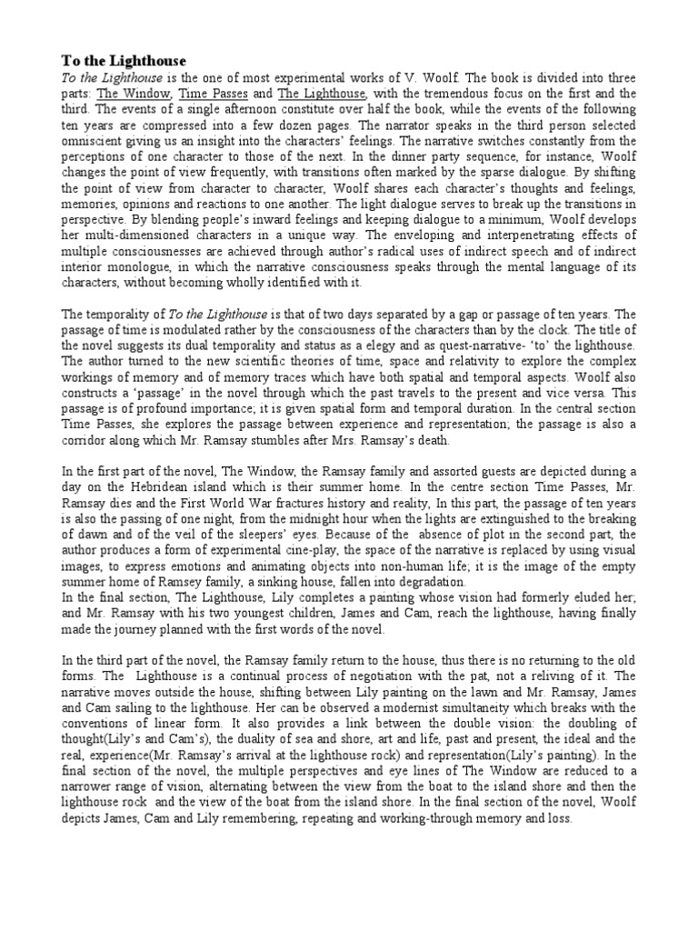 Lighthouse | PDF | To The Lighthouse | Narration