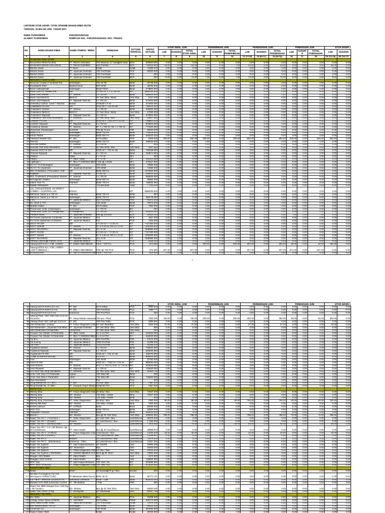 Stok Opname Pkm Print Pdf Biochemistry Chemistry
