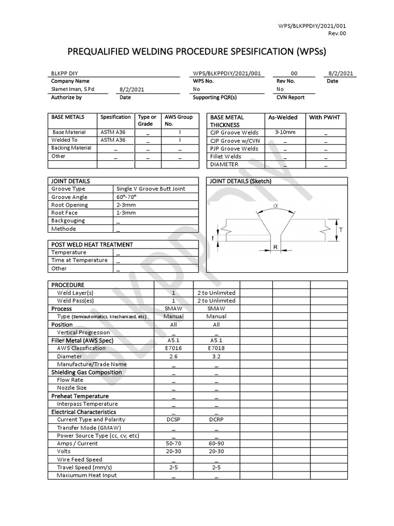 WPS for Groove Welds in ASTM A36 Steel | PDF | Construction | Welding