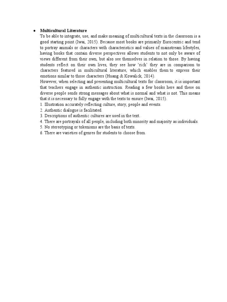 Multicultural Literature | PDF | Social Science