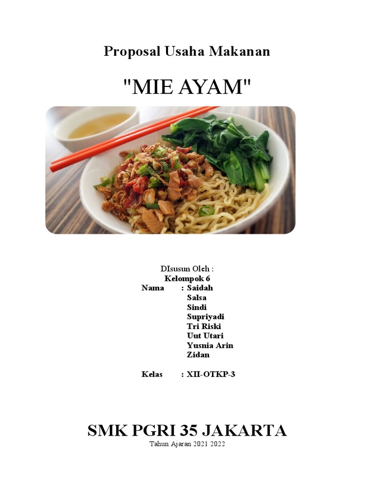 Proposal Usaha Mie Ayam | PDF