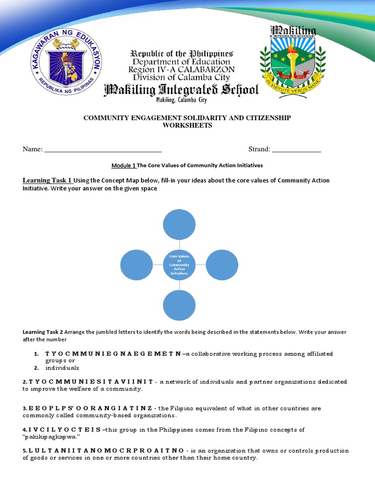 Name: - Strand: - : Community Engagement Solidarity and Citizenship ...