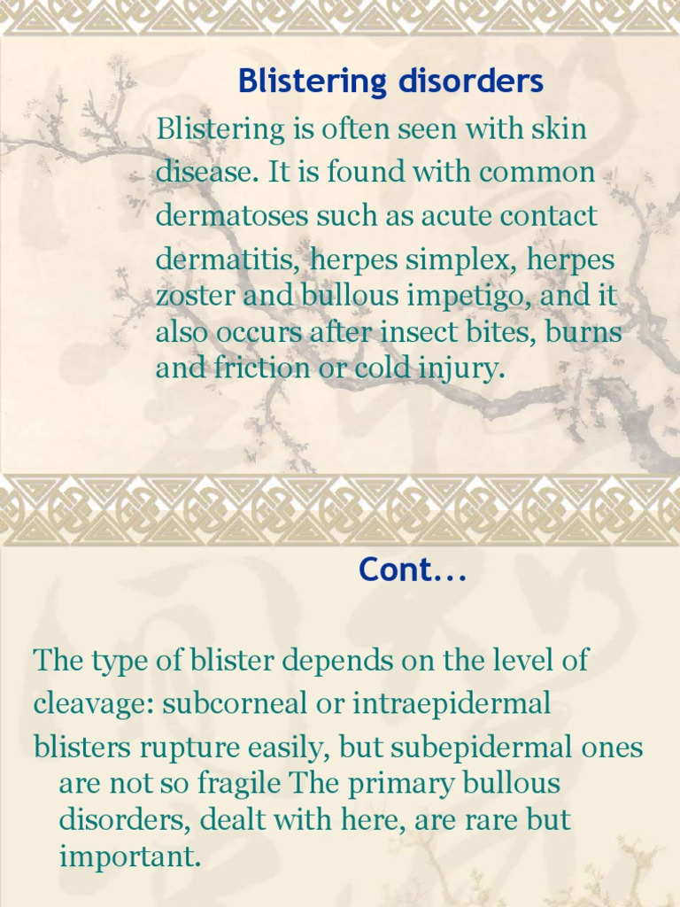 Blistering Disorders | PDF | Skin | Cutaneous Conditions