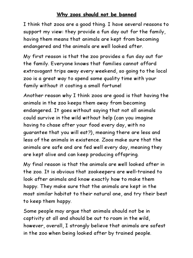 Zoos Should Not Be Banned | PDF