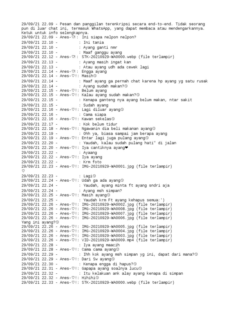 Chat WhatsApp Dengan Anes - ! | PDF