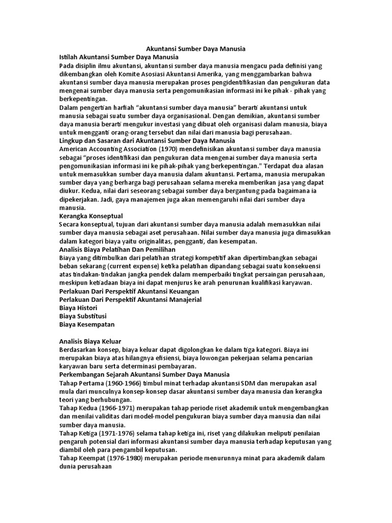 Akuntansi Sumber Daya Manusia | PDF