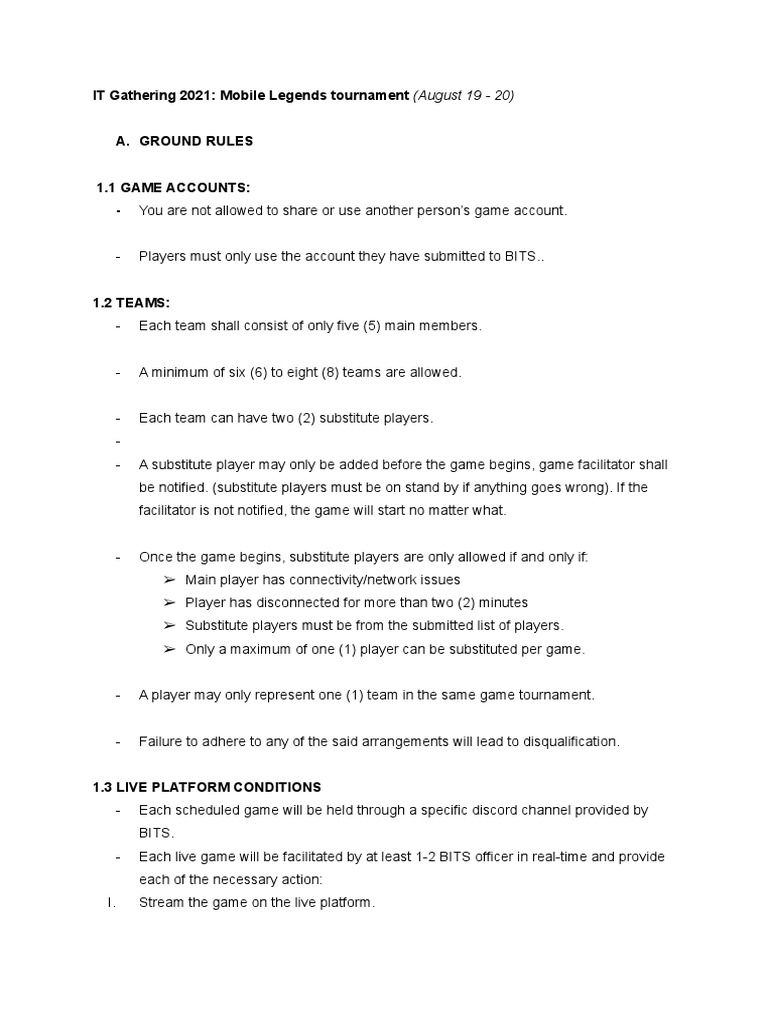 A Comprehensive Guide to the Mobile Legends Tournament Rules and ...