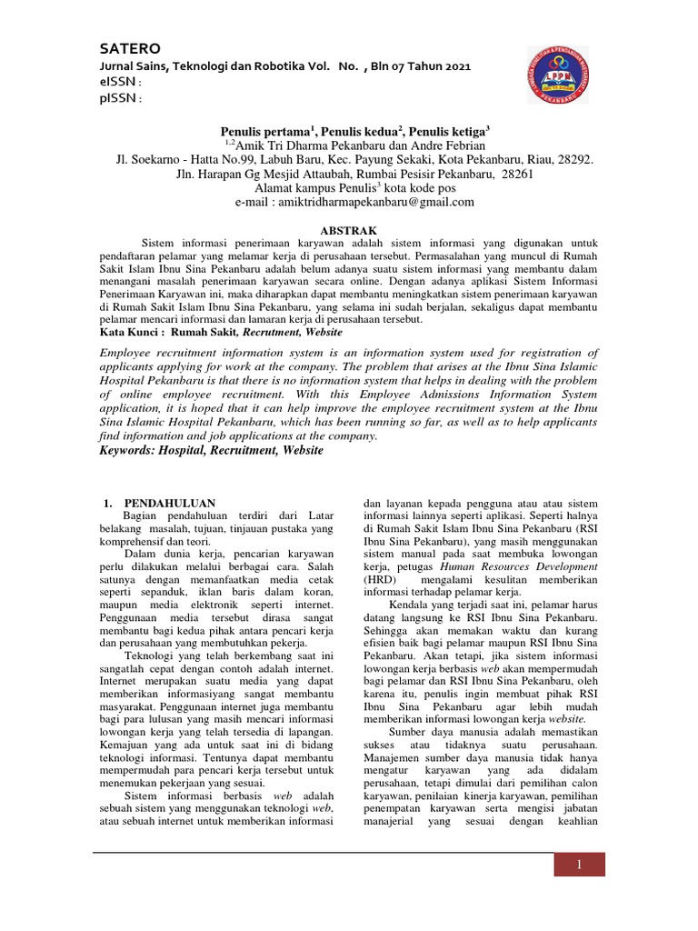 Template Jurnal ATD - TA 2021 | PDF