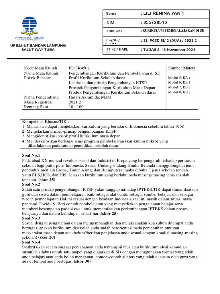 TUGAS 2 LILI RENINA YANTI 855728516 PDGK4502-dikonversi | PDF