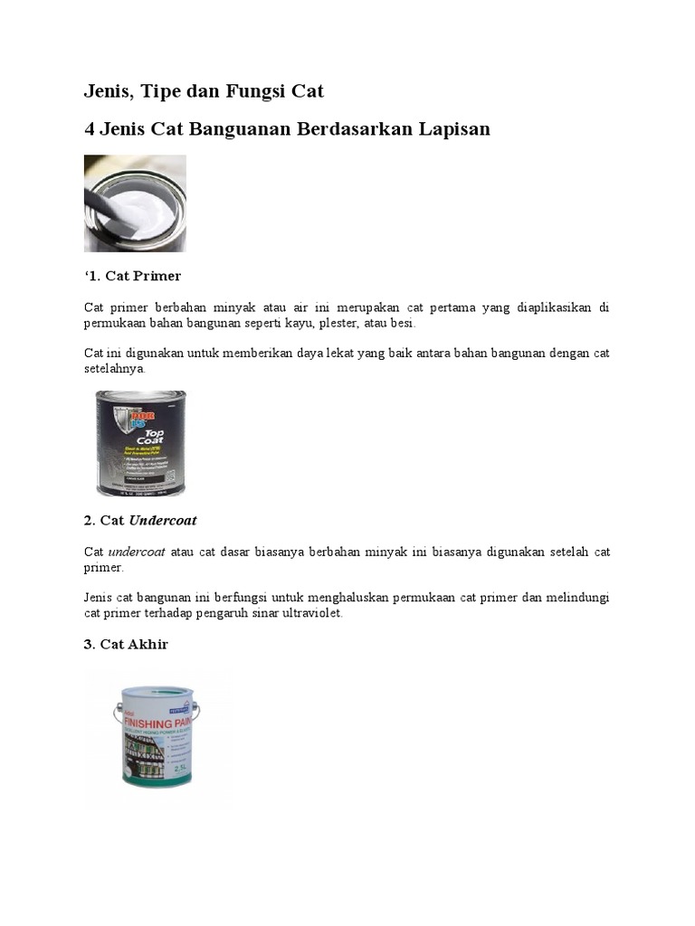 Jenis Dan Tipe Cat | PDF