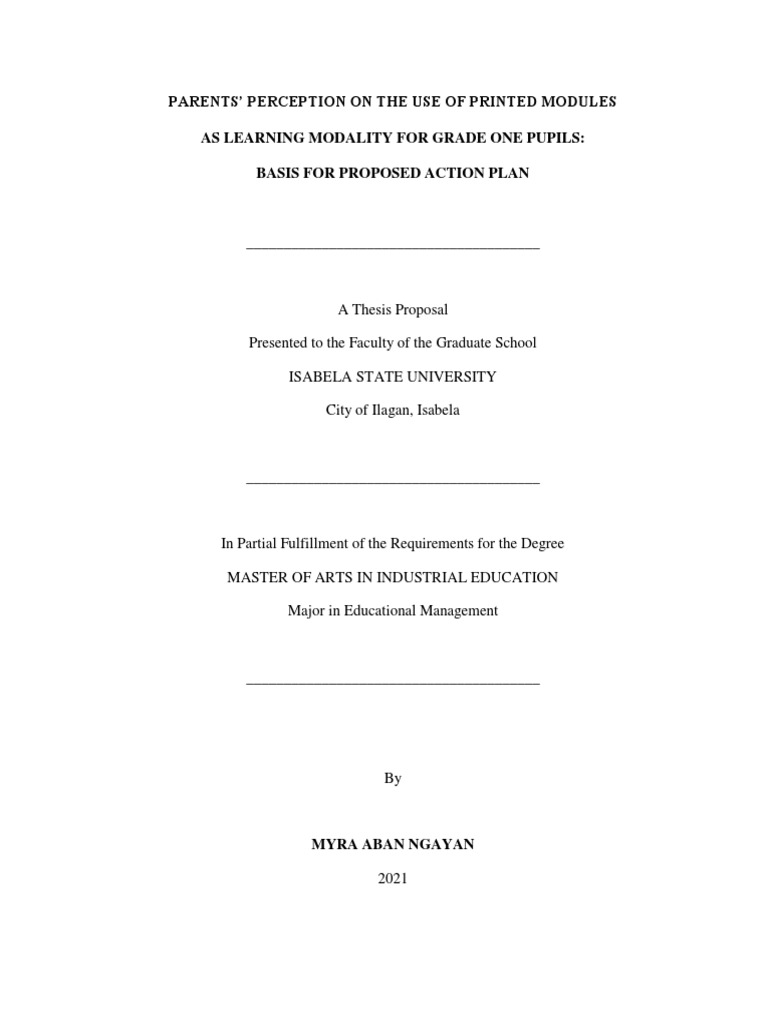 Sample Thesis Proposal | PDF | Teachers | Learning