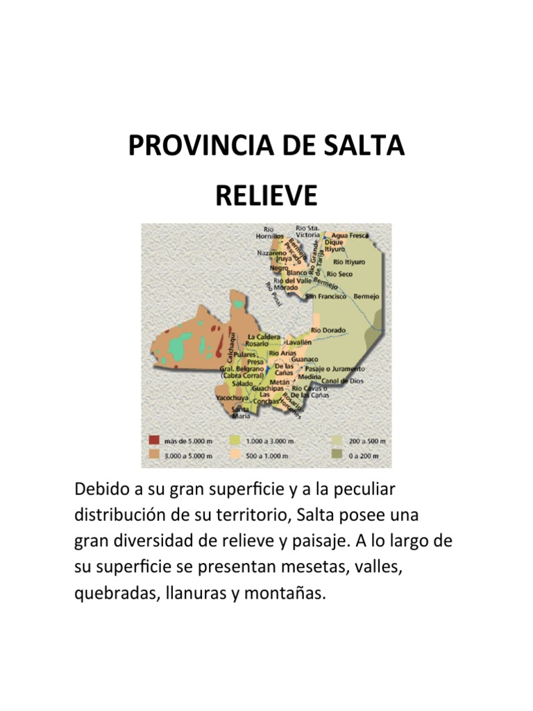 Relieve de Salta: mesetas, valles, quebradas, montañas y sierras | PDF ...