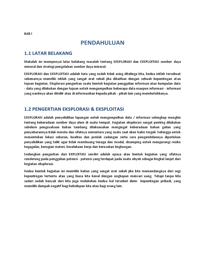 Eksplorasi & Eksploitasi Mineral | PDF
