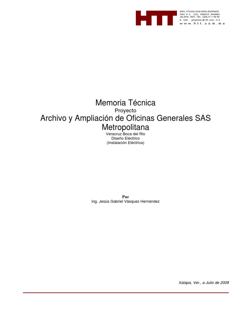 Memoria Tecnica Descriptiva | PDF | Transformador | Fusible (Eléctrico)