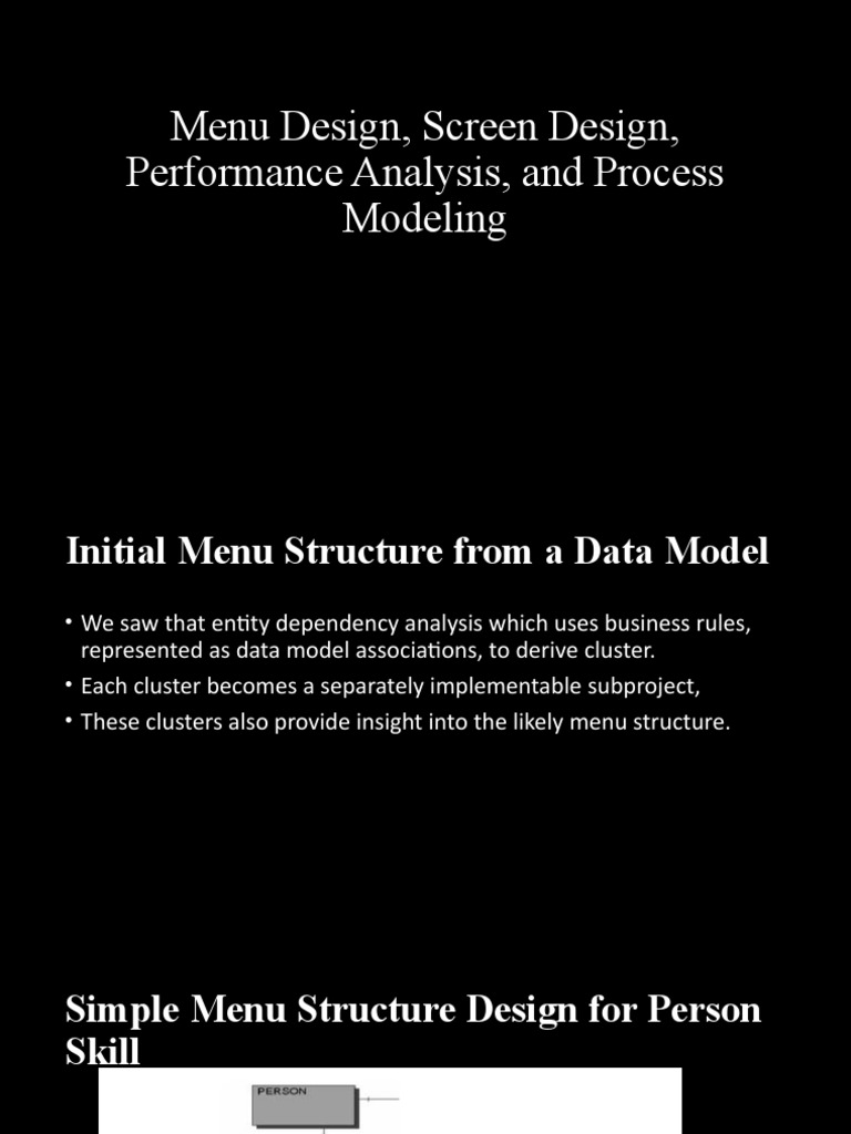 Menu and Screen Design Insights | PDF | Databases | Data Model