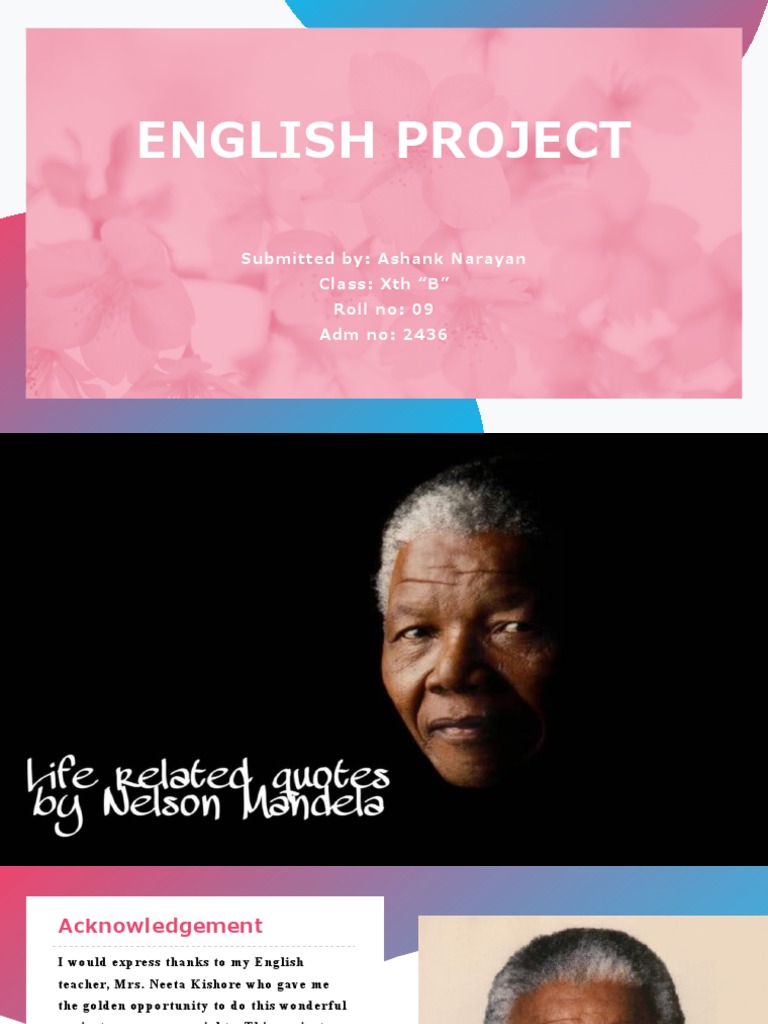English Project: Submitted By: Ashank Narayan Class: XTH "B" Roll No ...
