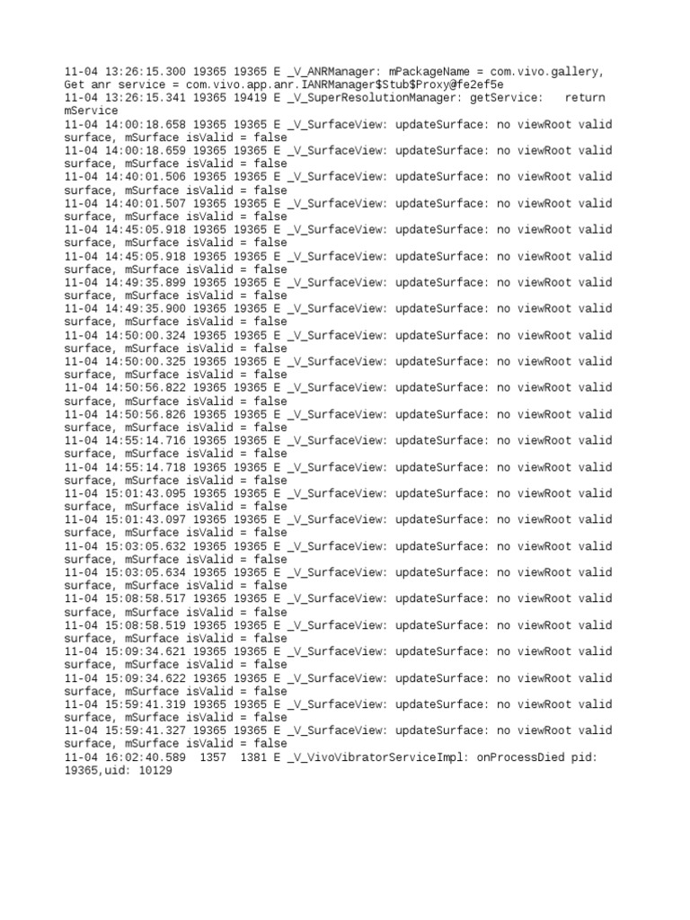 Vivo App Debugging Logs | PDF