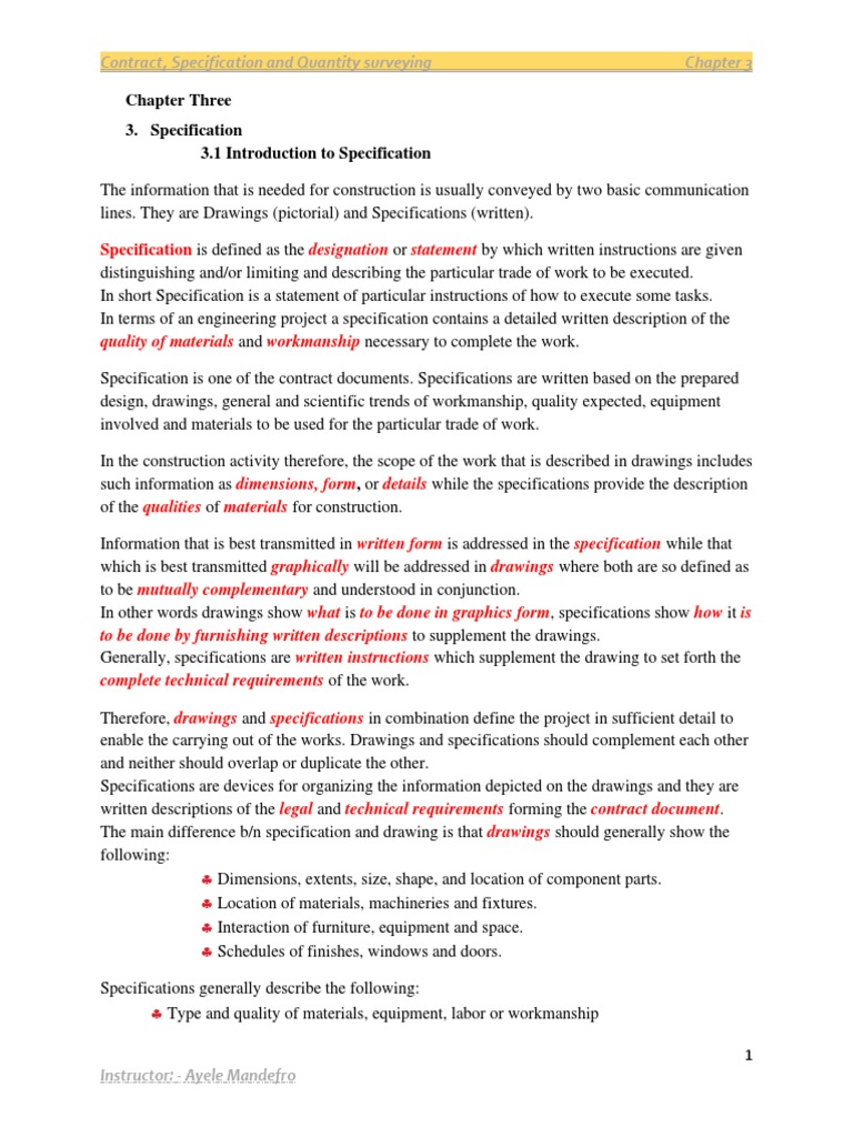 Specification and Drawings | PDF | Specification (Technical Standard ...