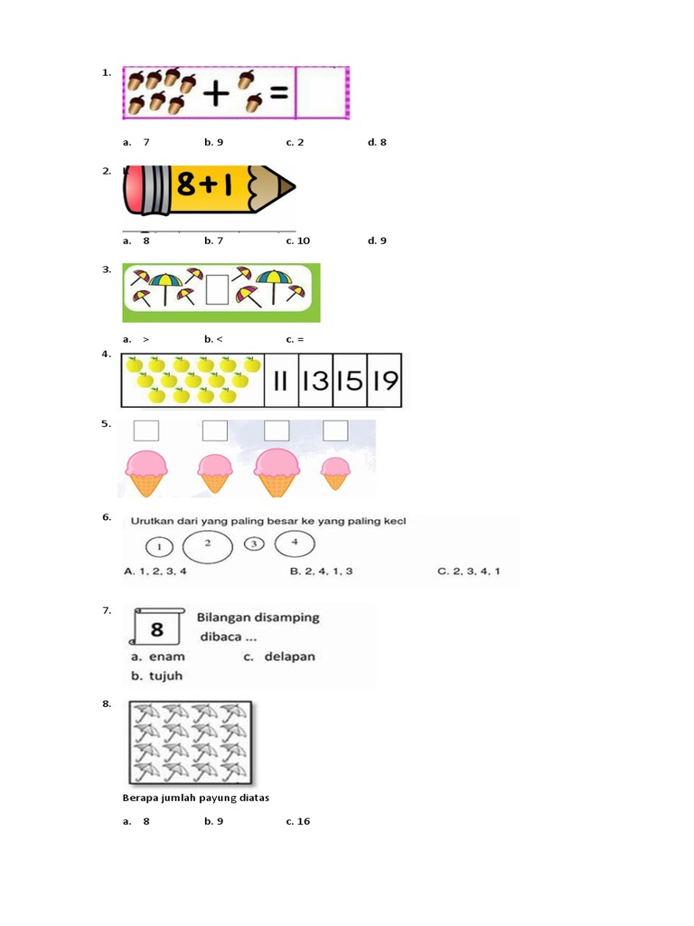 Contoh Soal Anak TK | PDF
