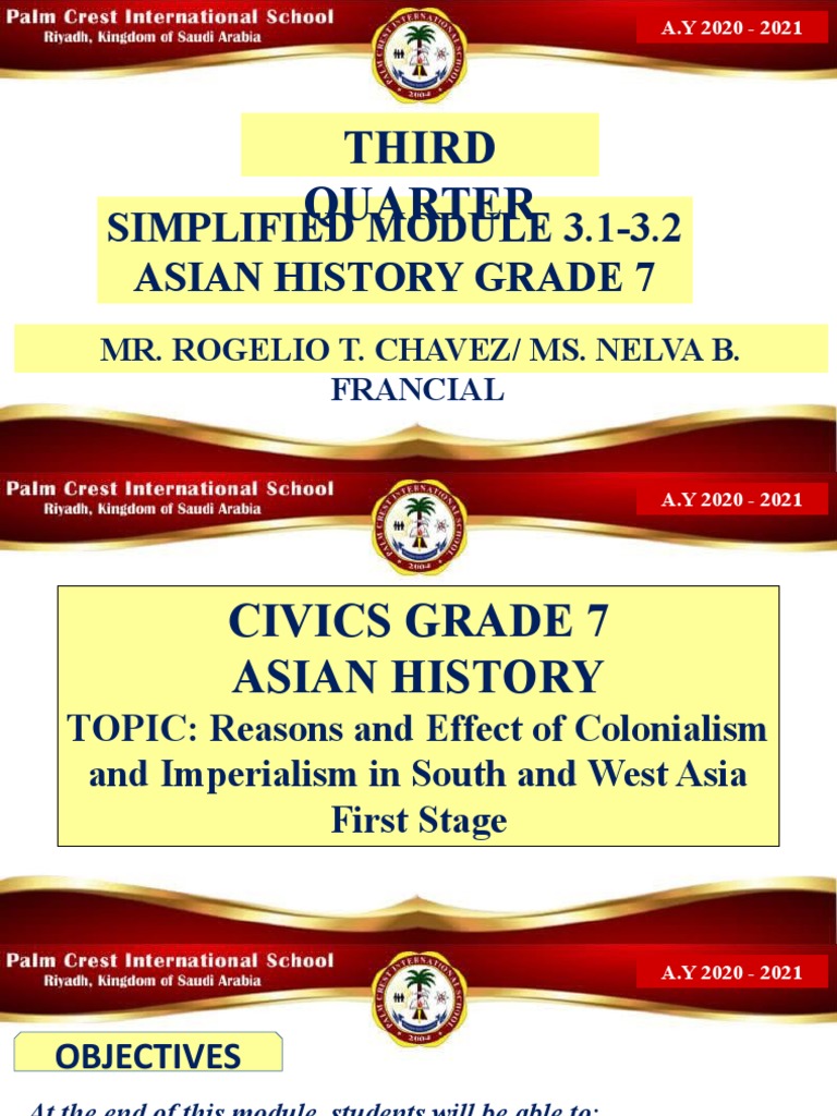 Colonialism in Asia: Grade 7 Module | PDF | Colonialism | Imperialism