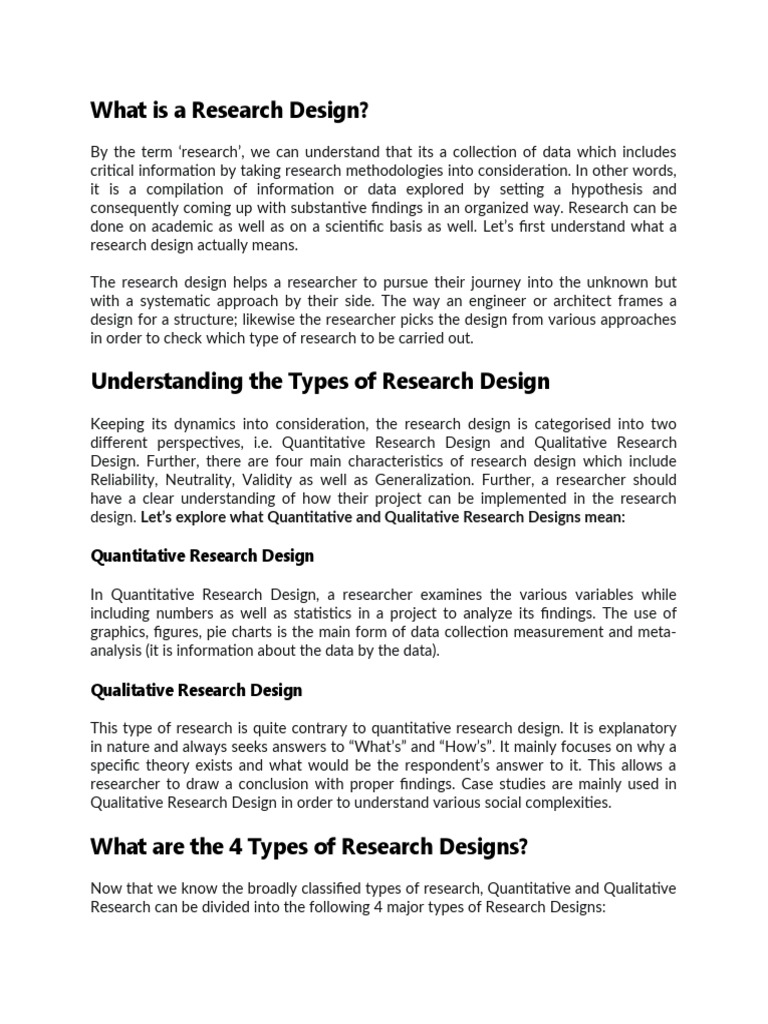 Types Research Design | PDF | Statistics | Experiment