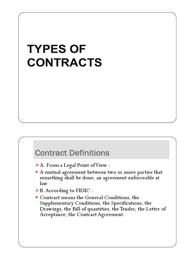 Types of Contract | PDF | Economies | Business