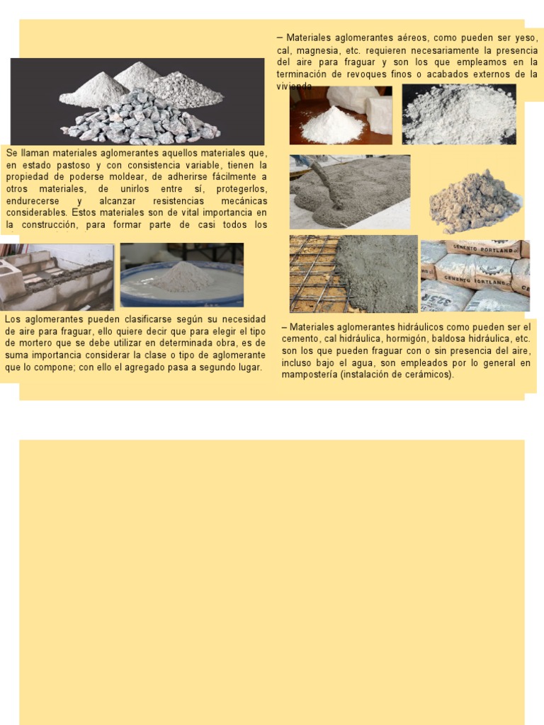 Materiales aglomerantes: clasificación y usos fundamentales en la ...