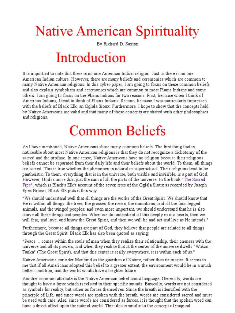 Native American Spirituality | PDF | God | Pantheism