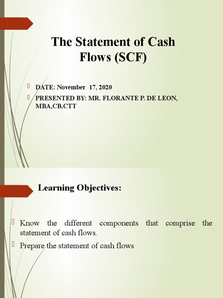 Statement of Cash Flows (SCF) | PDF | Cash Flow Statement | Investing