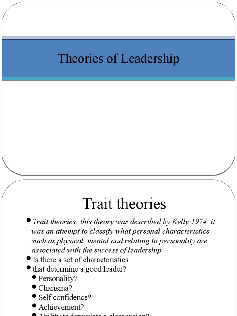 Chapter-6 Theories of Leadership | PDF | Leadership | Social Psychology