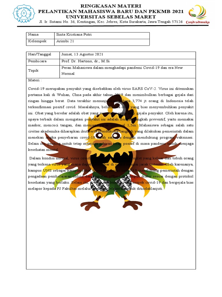 Materi PKKMB UNS 2021 | PDF | Pengembangan Diri