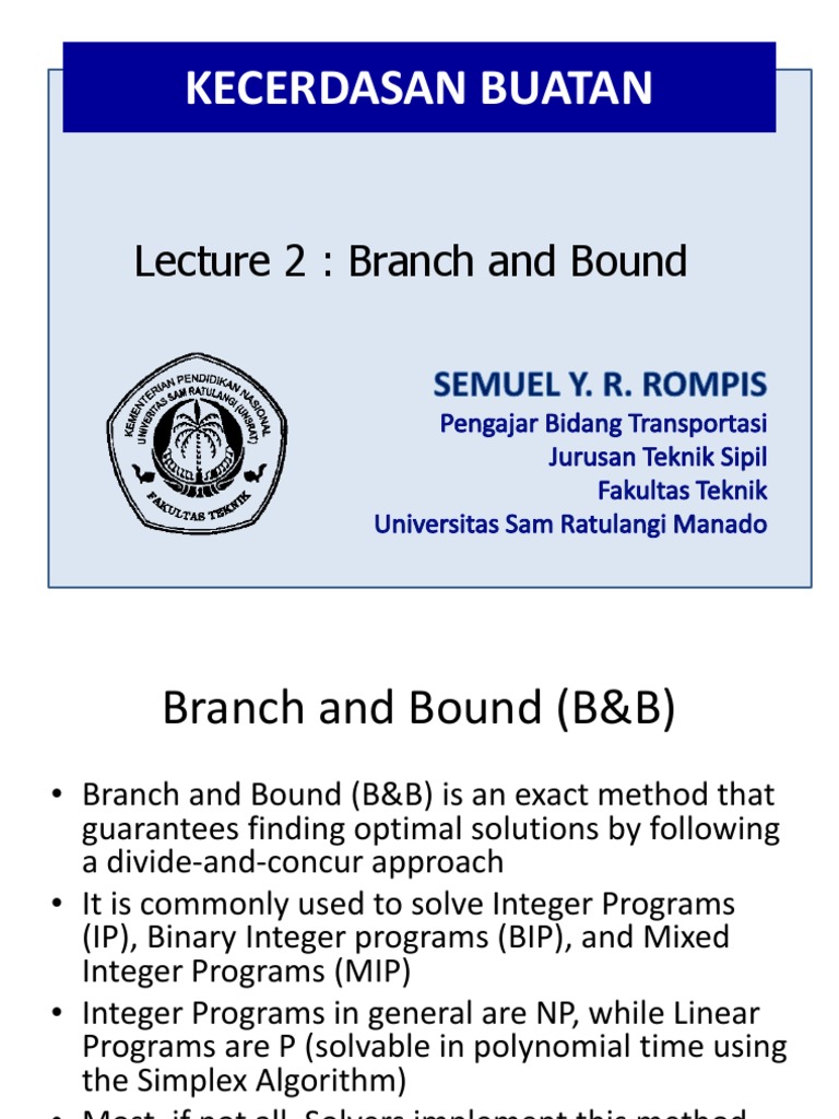 Lecture 3 - Branch and Bound | PDF | Linear Programming | Systems Theory